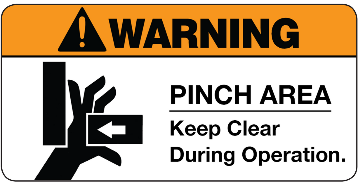 2002891 - Safety Pinch Area Decal — Felling Trailers Parts Store