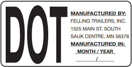 DFT-DOT - DOT Decal — Felling Trailers Parts Store
