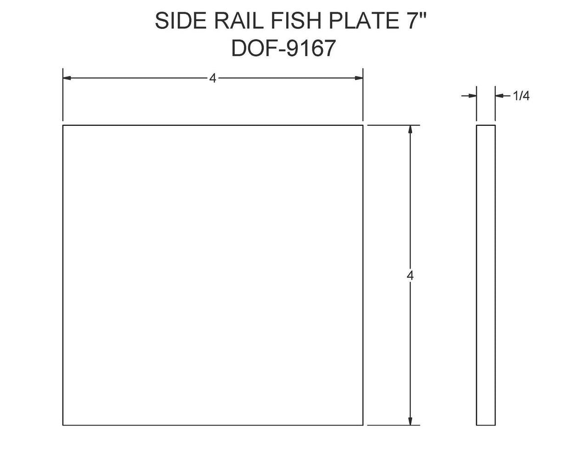 DOF-9167 - 7" Side Rail Fish Plate — Felling Trailers Parts Store