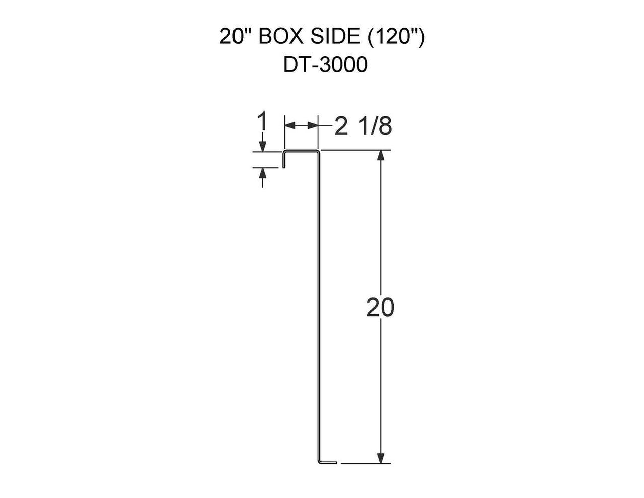 DT-3000 - 20" x 120" Box Side — Felling Trailers Parts Store