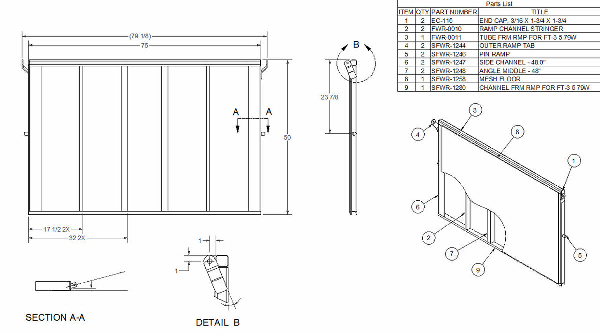 Ramp Gate for Trailer | 50" x 75" with Expanded Metal Top — Felling ...