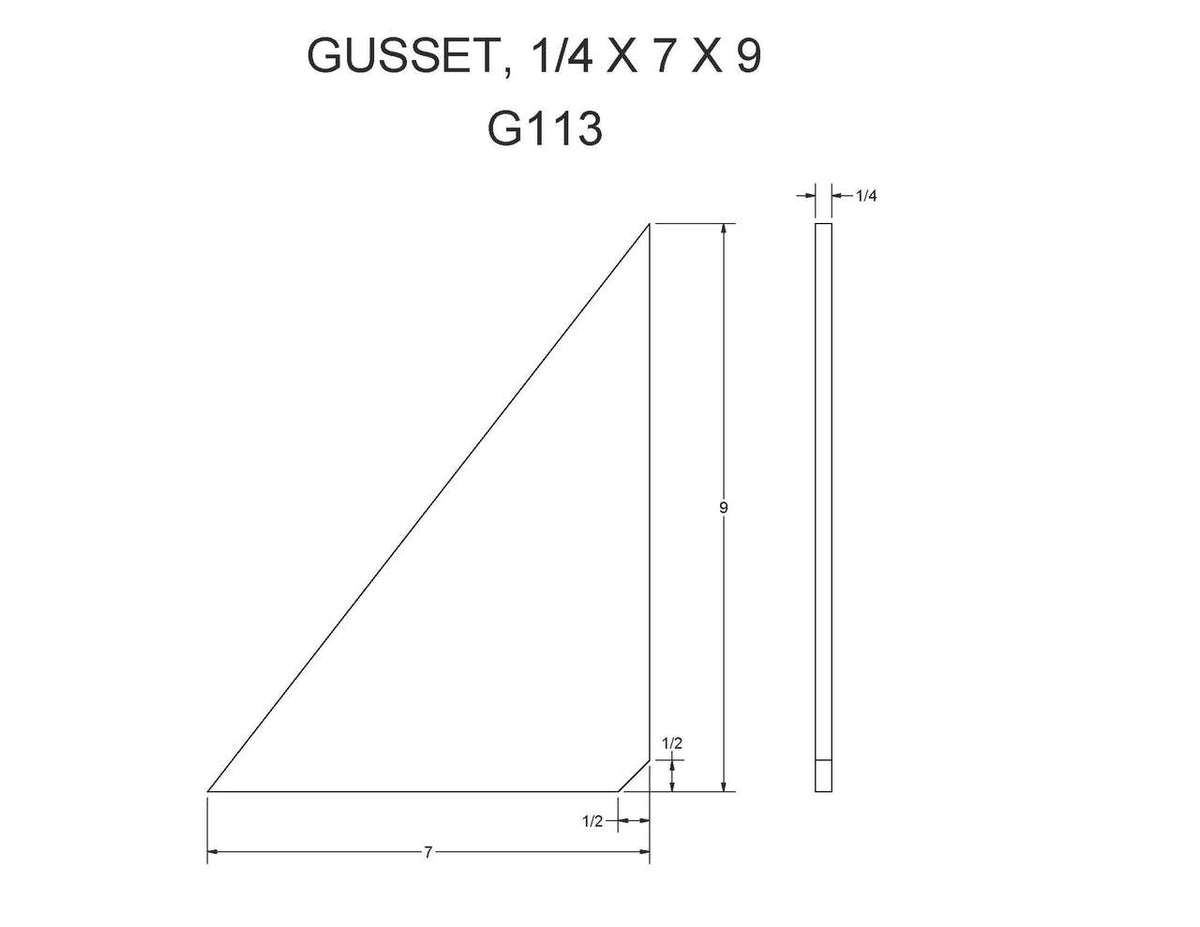 G113 - Gusset, 1/4" x 7" x 9" — Felling Trailers Parts Store
