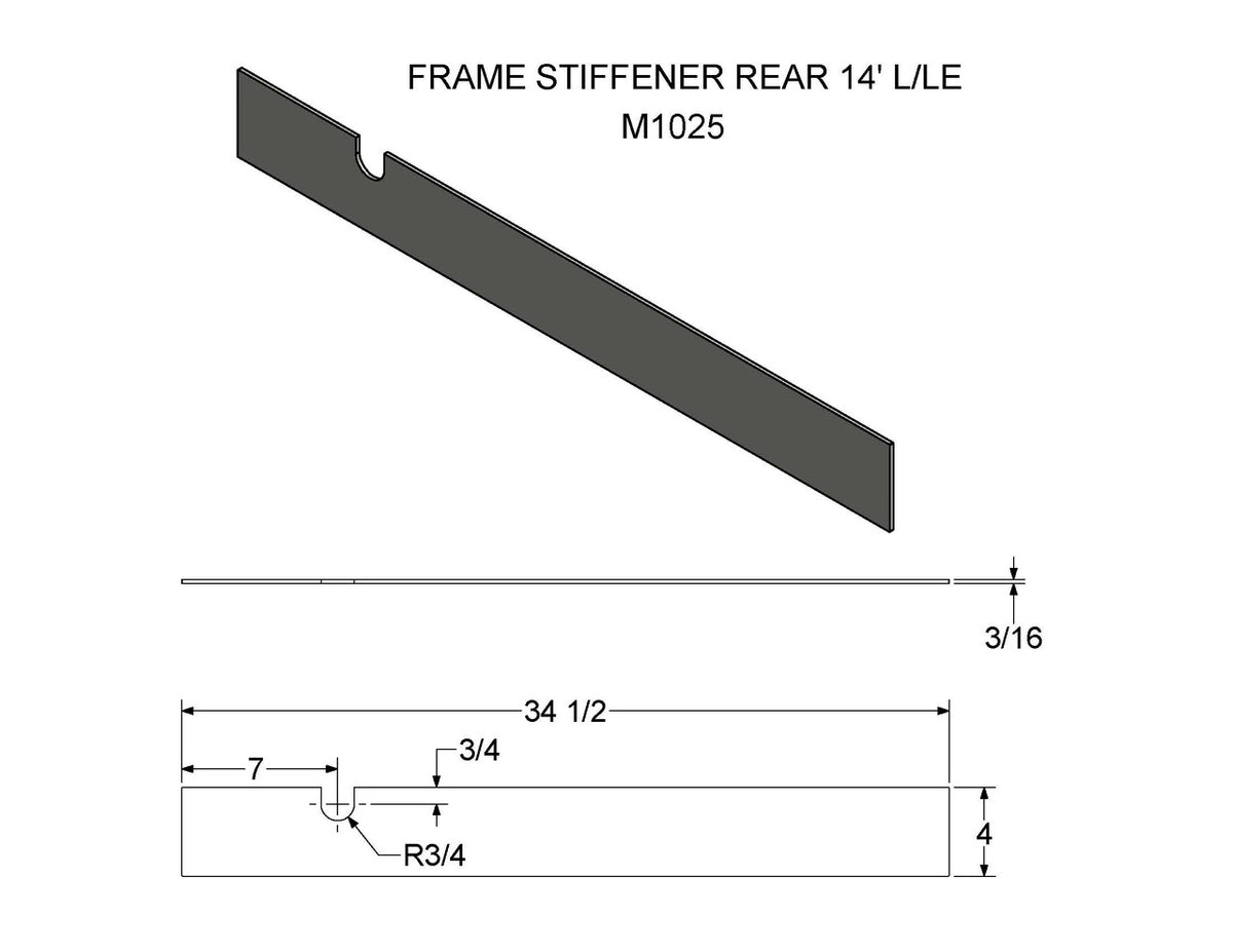 M1025 - Rear Frame Stiffener 14' L/LE — Felling Trailers Parts Store